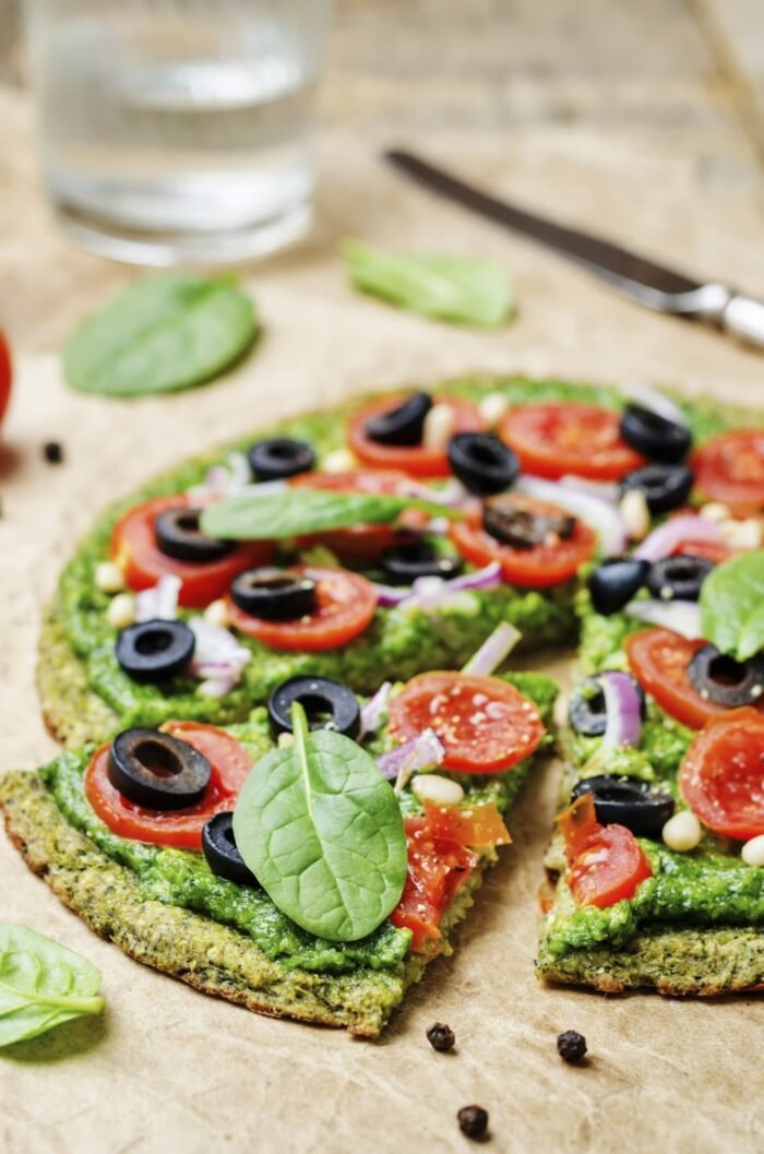 Quinoa Pizza Crust With Homemade Vegan Pesto - vegan kitchen